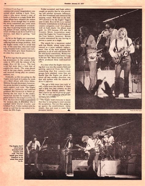 Eagles Concert In Ft Worth At Tarrant County Convention Center 1976