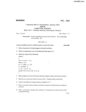 Pst Modelpaper Compress I Bangalore University I Semester Bca