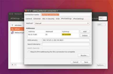 Unable To Save Edited Ip Config Network Settings In Ubuntu