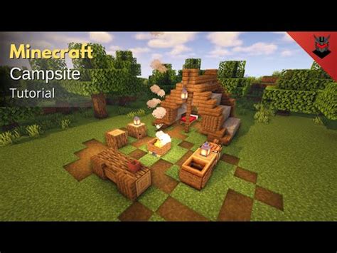 Minecraft How To Build A Campsite Simple Tent Tutorial Youtube
