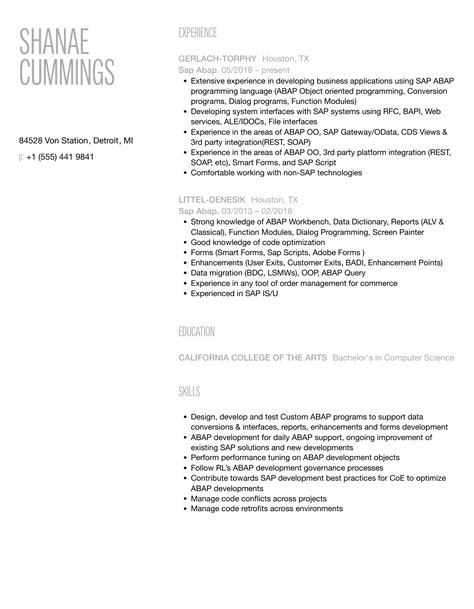 Sap Abap Resume Samples Velvet Jobs Sap Abap Resume Samples Velvet Jobs