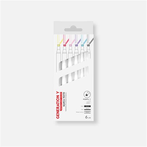 Kit Marca Texto Ginza Generation Y 6 Cores Newpen