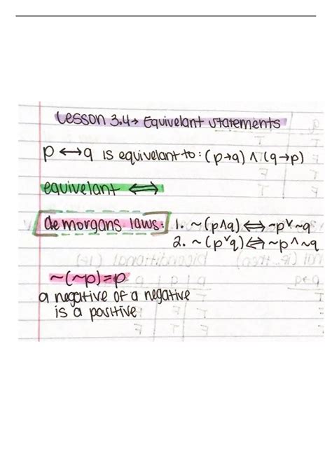 Lesson 3 4 Equivalent Statements Math 1301 Stuvia Us