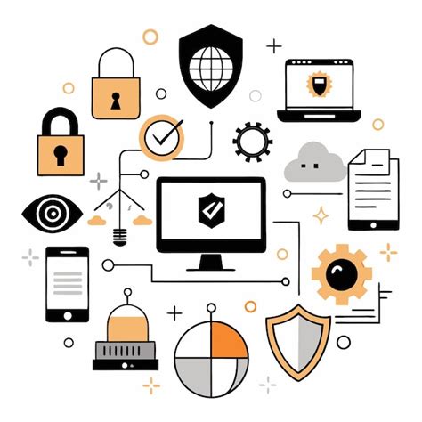 Cybersecurity Infographic With Shield Lock And Checkmark Icons