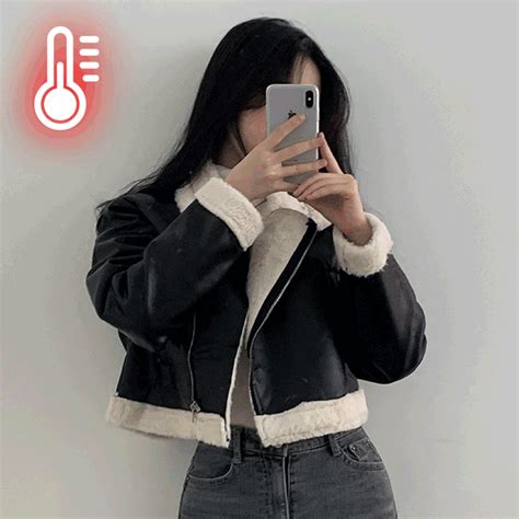 디자인선택가능 헤팅 크롭 밍크퍼 레더 자켓 무스탕키작녀겨울신상라이더자켓가죽자켓퍼자켓 에이블리