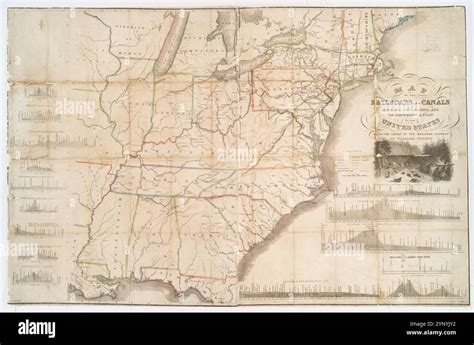 Map Of The Railroads And Canals Finished Unfinished And In