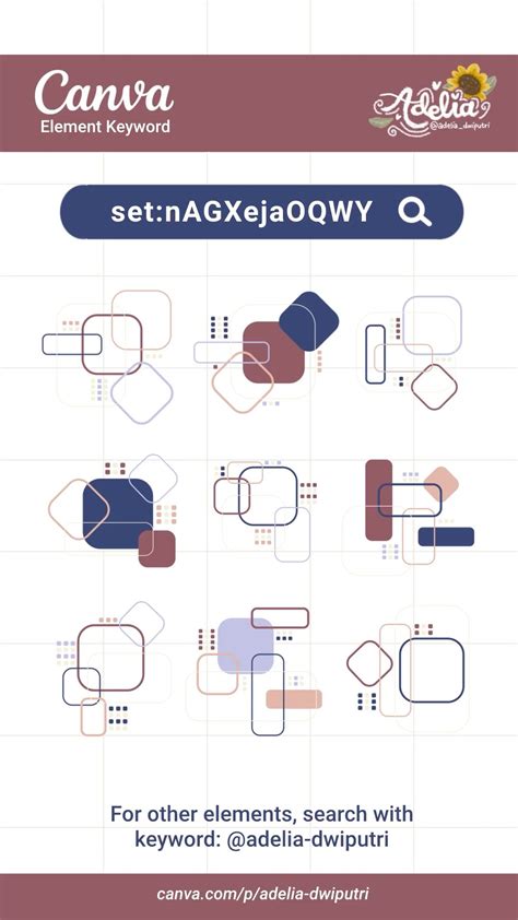 Abstract Geometric Shape Rounded Rectangle Canva Pro Element Desain Tipografi Desain