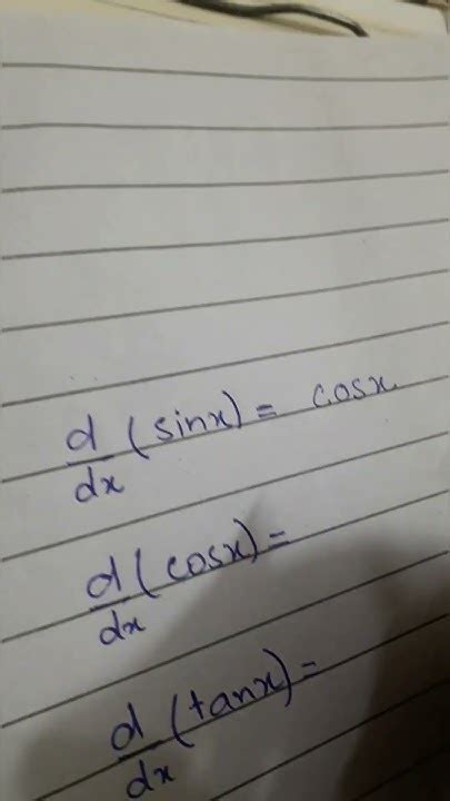 Derivatives Of Trigonomateic Functions Trigonomatric Function Shorts