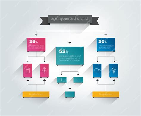 Premium Vector Infographics Flowchart Colored Shadows Scheme