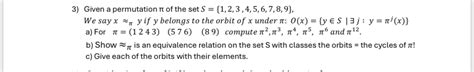 Solved Given A Permutation π ﻿of The Set