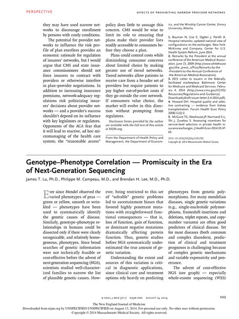 Pdf Genotype Phenotype Correlation