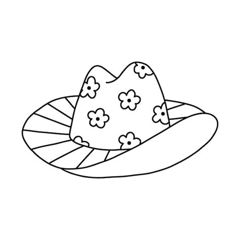 Premium Vector Cute Hand Drawn Cowgirl Hat Doodle With Outline