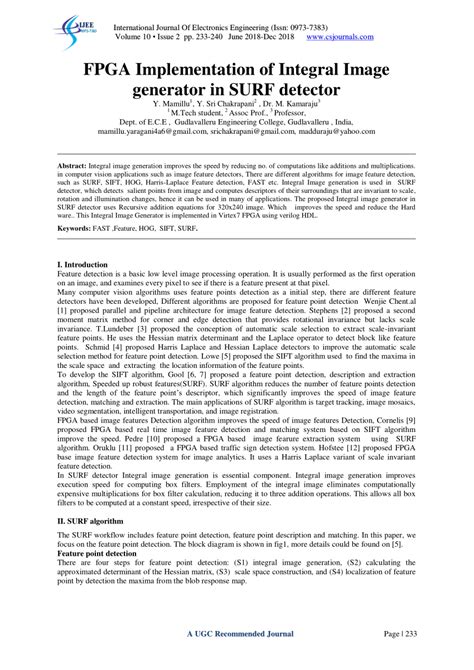 pdf fpga implementation of integral image generator in surf detector