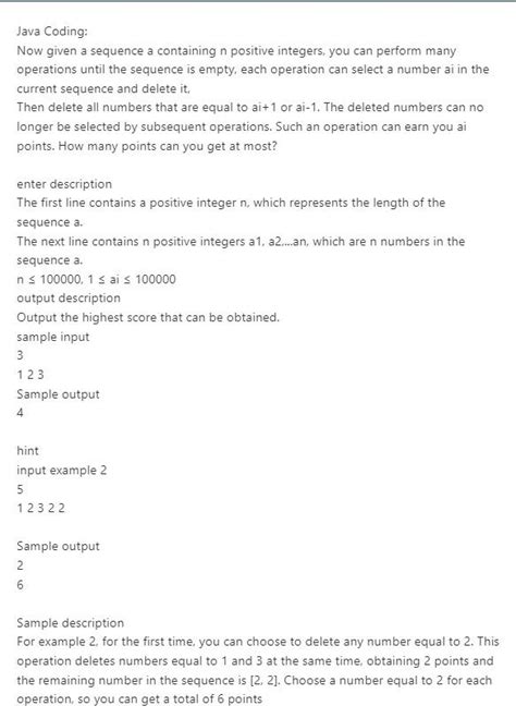Solved Java Coding Now Given A Sequence A Containing N Chegg