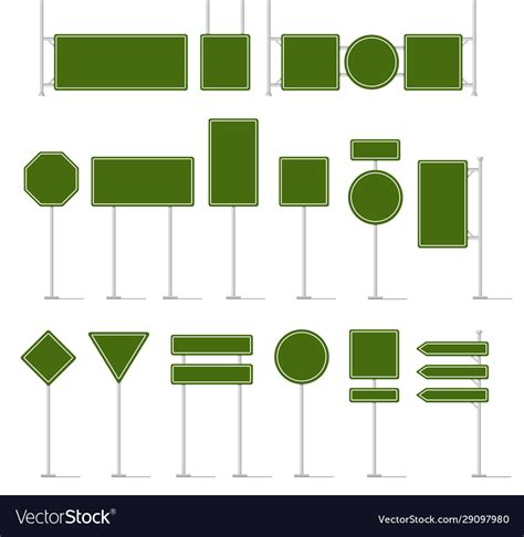 Road Traffic Signboard Green Signs Royalty Free Vector Image