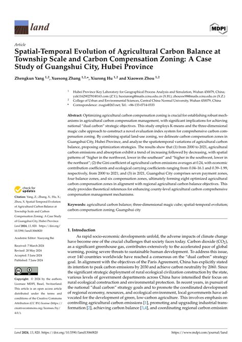 Pdf Spatial Temporal Evolution Of Agricultural Carbon Balance At Township Scale And Carbon