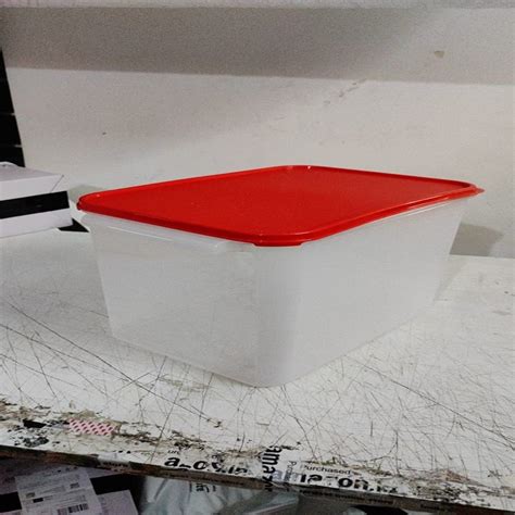 Red Clear Rectangle Tupperware Plastic Container Packaging Type Box