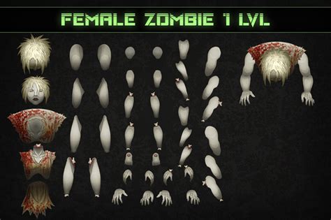 Top Down Shooter Zombie Sprites By Free Game Assets Gui Sprite Tilesets