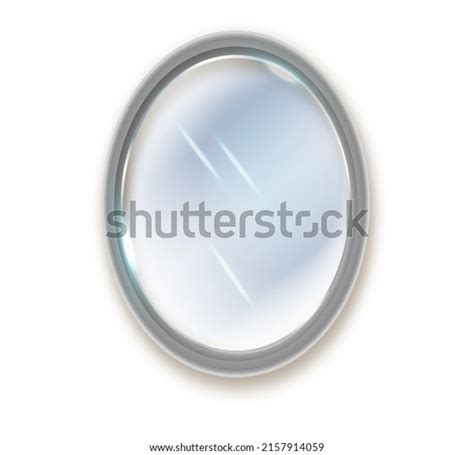 Mirror Oval Insulated Realistic Oval Mirror เวกเตอร์สต็อก ปลอดค่า