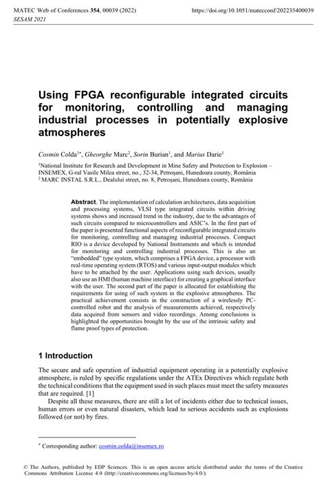 Pdf Using Fpga Reconfigurable Integrated Circuits For Monitoring