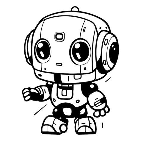 Premium Vector Cute Cartoon Robot Isolated On White Background Vector