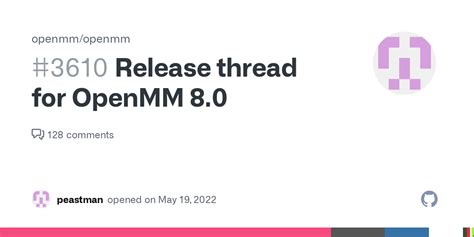 Release Thread For OpenMM Issue Openmm Openmm GitHub