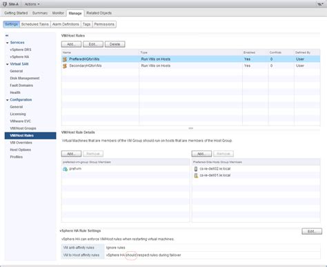 drs and vm host affinity groups in vsan stretched cluster
