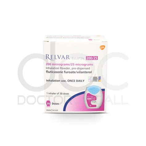 Buy Relvar Ellipta 20025 Mcg Inhaler 30 Doses Uses Dosage Side Effects Instructions
