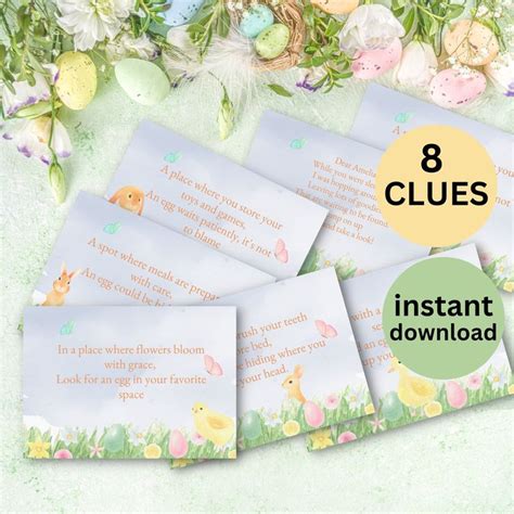 Printable Easter Egg Hunt Kit Includes Certificate And 8 Clue Easter