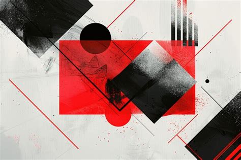 Modern Abstract Geometric Design Bold And Vibrant Red And Black 3d