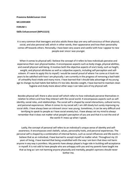 Skills Enhancement Forum 1 Download Free Pdf Psychology