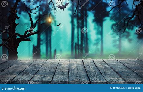 Fondo Fantasmagórico De Halloween Con Los Tablones De Madera Vacíos