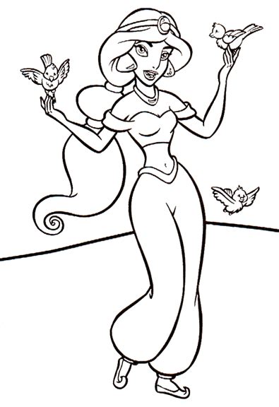 Colorea Yasmín Aladdín Tus Princesas Disney