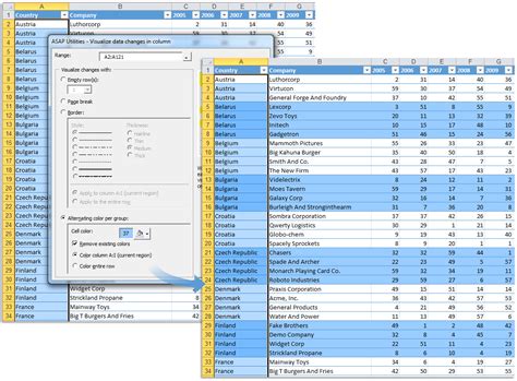 Asap Utilities For Excel Format Detect And Visualize Adjacent Data