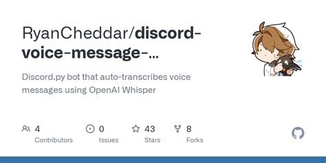 github ryancheddar discord voice message transcriber discord py bot