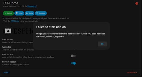 Failed To Start Since I Upgraded To 2022 10 2 Esphome Home Assistant Community