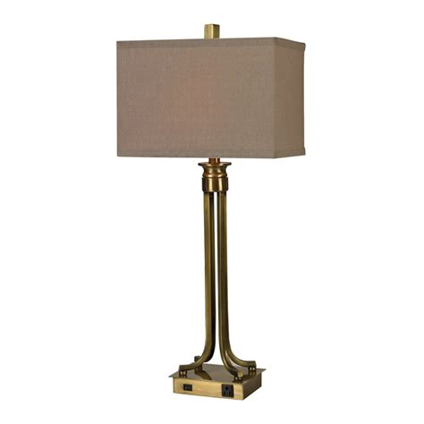 Westmore Lighting Vanway 15 In Antique Brass Standard Table Lamp With