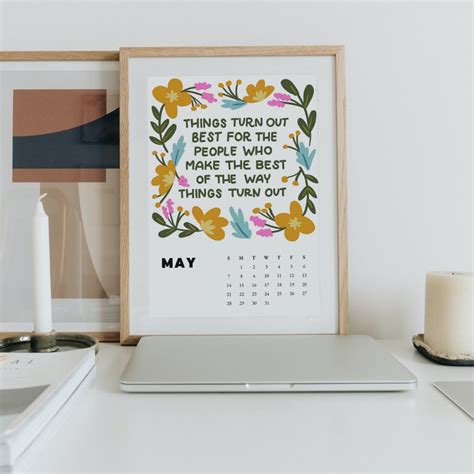 Printable Inspirational Quotes Calendar 2023 Etsy