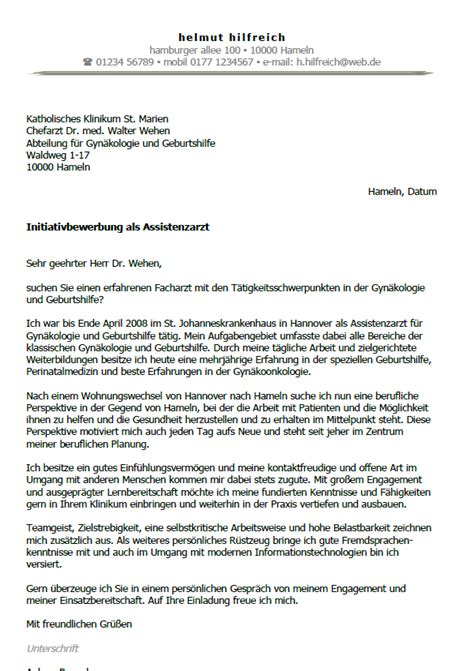 Bewerbung Assistenzarzt Gekündigt Berufserfahrung Vorlagen De