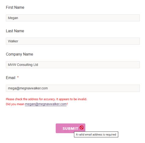 Email Validation Before Submitting Forms Using Data8