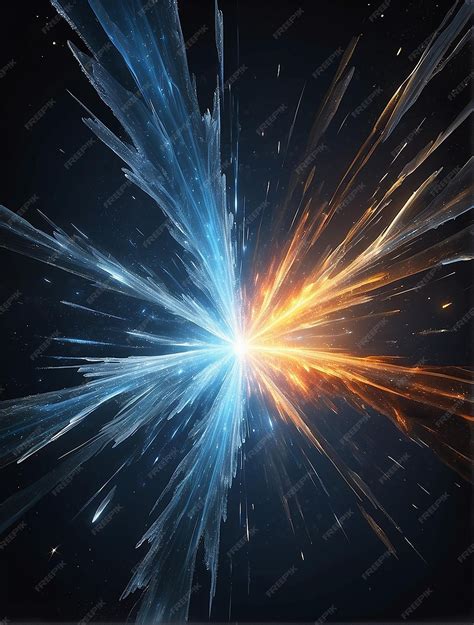 Premium Photo The Collision Of Light Particles Frozen In Time Captured In A Stunningly Detailed