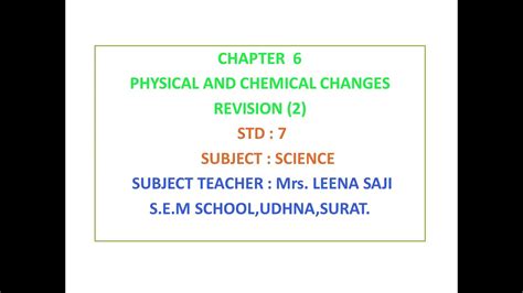 Std7 Science Ch6 Revision 2 YouTube