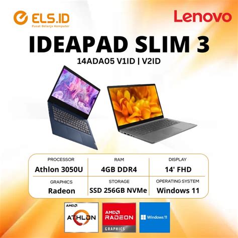 Jual Lenovo Ideapad Slim 3 14ada05 Athlon 3050u 4gb Ssd 256gb 14 W11