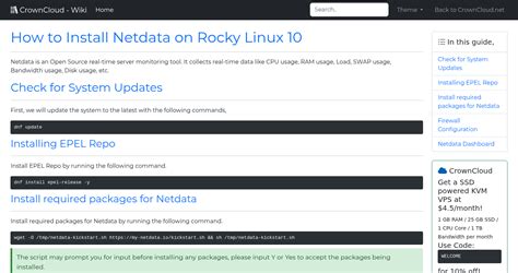 Crowncloud Wiki How To Install Netdata On Rocky Linux 10