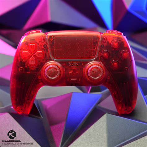 Robot Heart Clear Red Ps5 Controller Killscreen