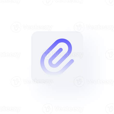 White Neumorphism Button Icon Paperclip 24238863 Png