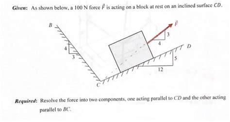 Solved Given As Shown Below A 100 N Force F Is Acting On A