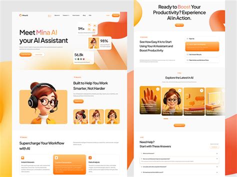 Mina Ai Ai Assistant Landing Page Design By Vektora Web For Vektora