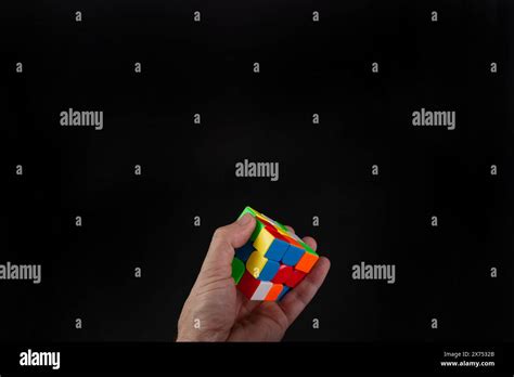 Salvador Bahia Brazil May 15 2024 Rubiks Cube In A Persons Hands