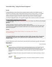 LP 1 CodingClinicResearchAssignment Docx Intermediate Coding Coding Clinic Research